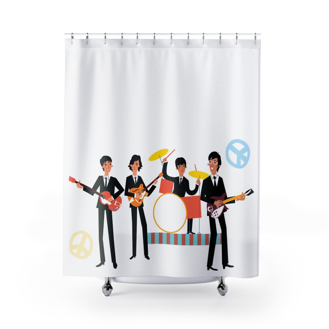 Beatles Cartoon Shower Curtains Etsy Canada