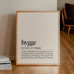 Hygge Definition Print Scandinavian Wall Art, Nordic Inspired Hygge ...