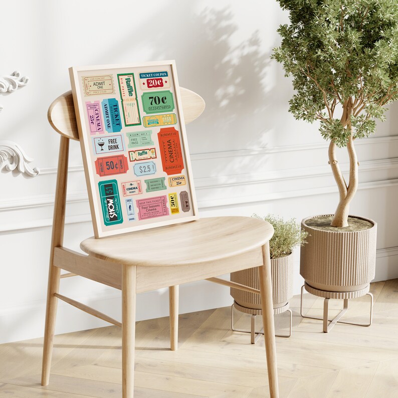 Retro Wall Art Trendy Wall Art Retro Poster Life Ticket Stub Poster Printable College Apartment ...