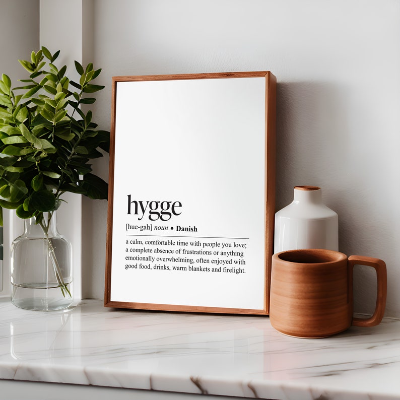 Hygge Definition Print Scandinavian Wall Art, Nordic Inspired Hygge ...