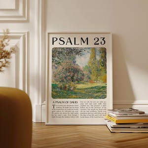 Psalm 23 Scripture Wall Art Bible Verse Poster for Christians Vintage ...