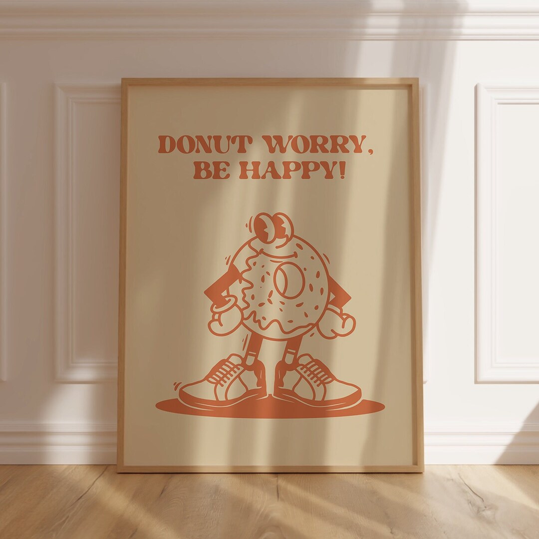 Retro Wall Art Donut Vintage Poster Coffee Nook Decor Food Art Retro ...