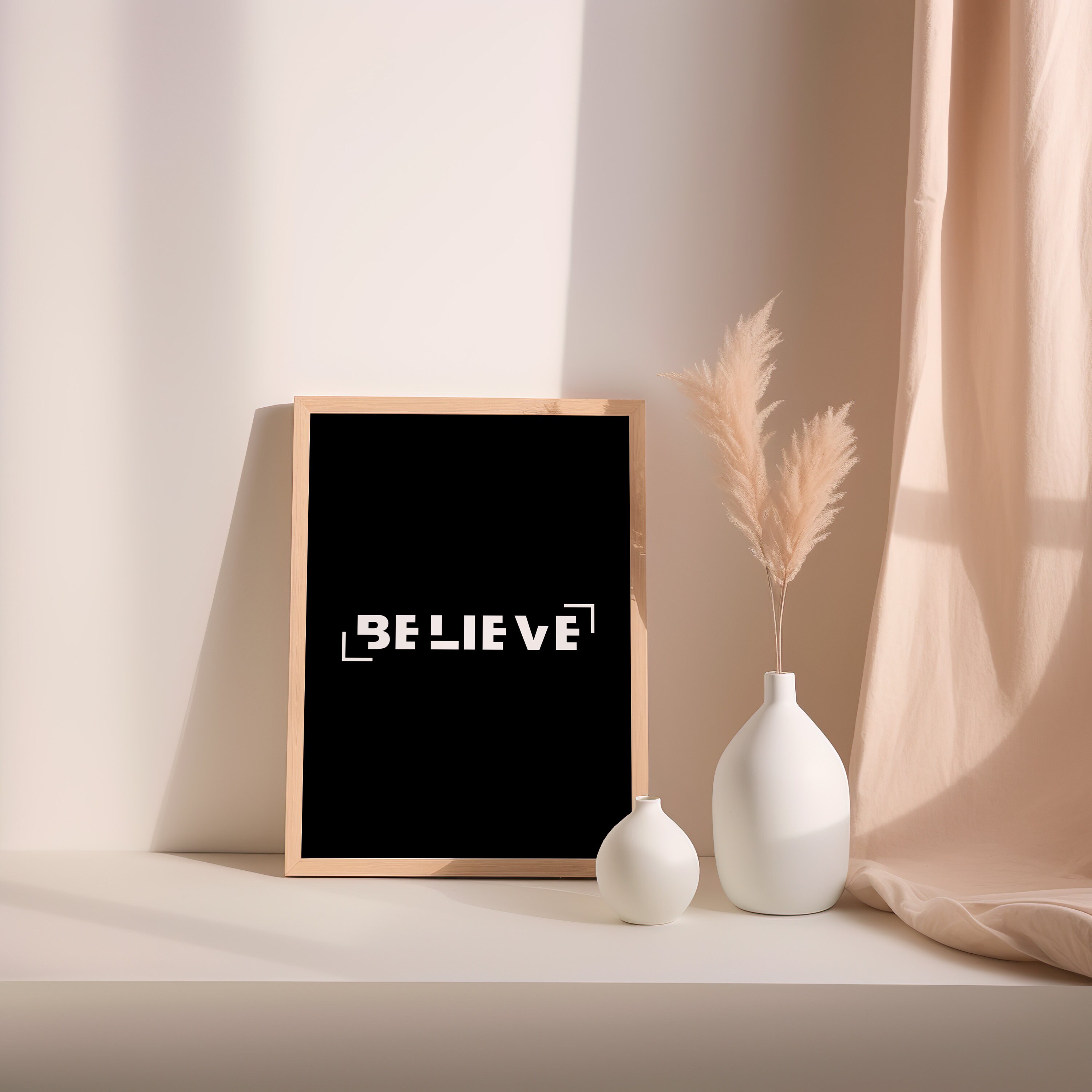 Believe Sign Instant Download, Minimalist Art, Believe Printable Wall ...