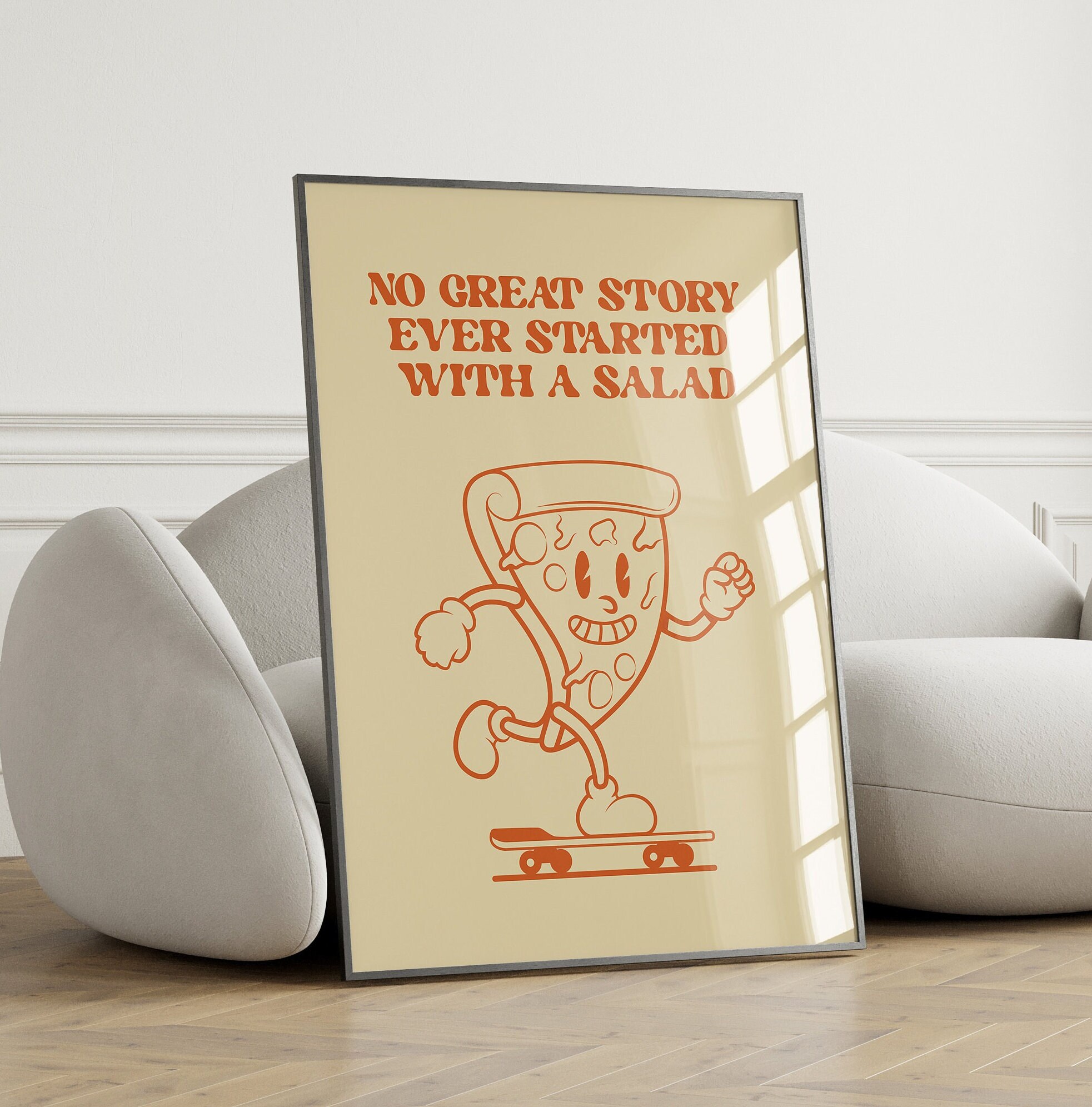 Retro Wall Art Food Art Pizza Lover Gifts for Preppy Room and Inside ...