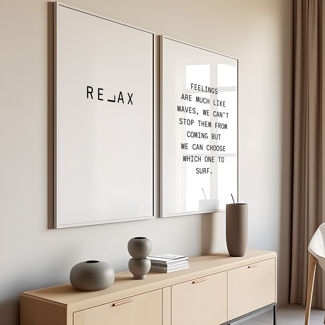 Feelings Are Much Like Waves Printable Poster Affirmation Wall Art Set ...