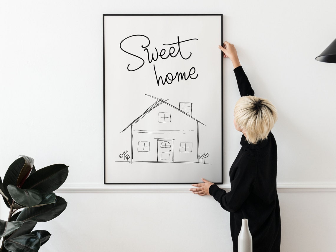 Printable Home Sweet Wall Art Wall Decor Scandinavian Wall - Etsy