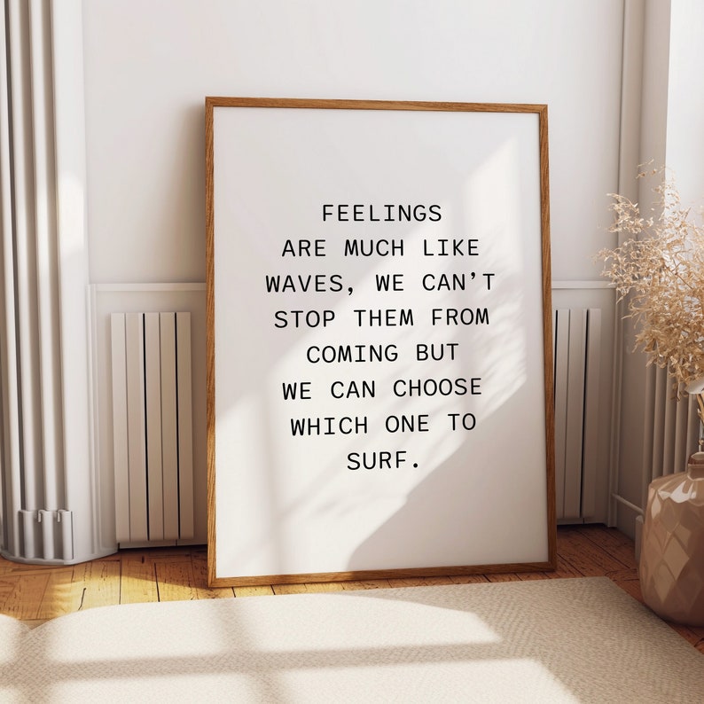 Feelings Are Much Like Waves Printable Poster Affirmation Wall Art Set ...