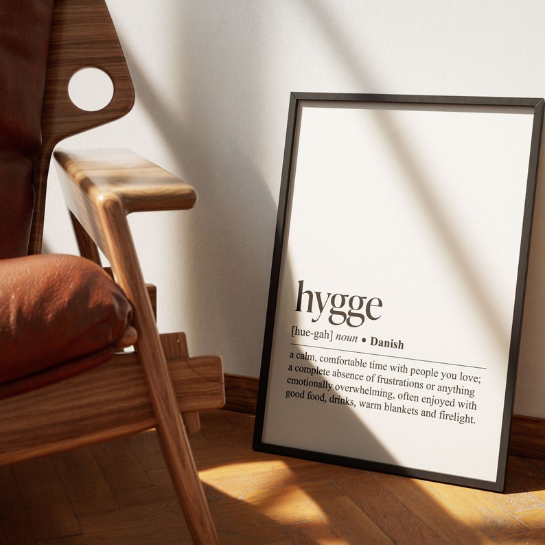 Hygge Definition Print Scandinavian Wall Art, Nordic Inspired Hygge ...