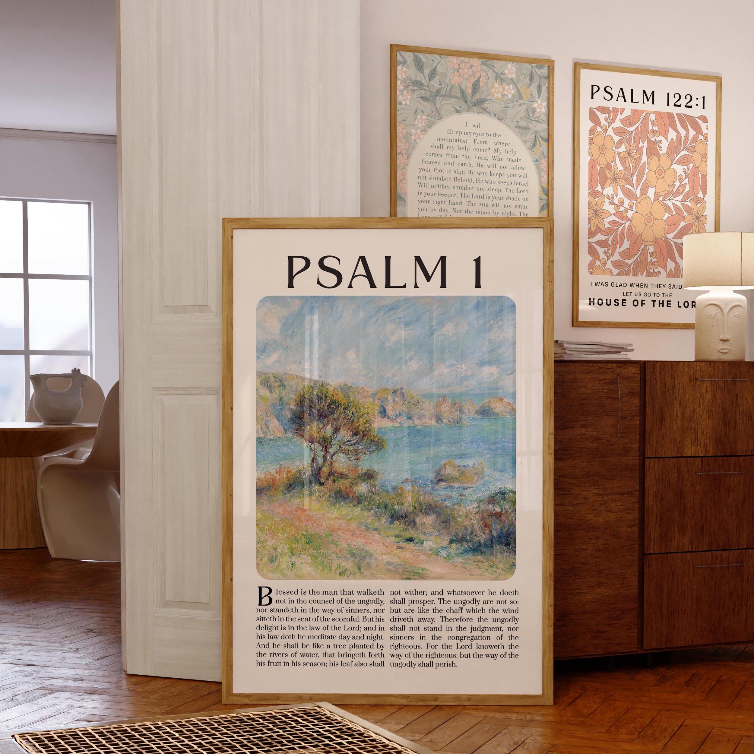 Vintage Psalm 1 Scripture Wall Art Printable Bible Verse Poster ...