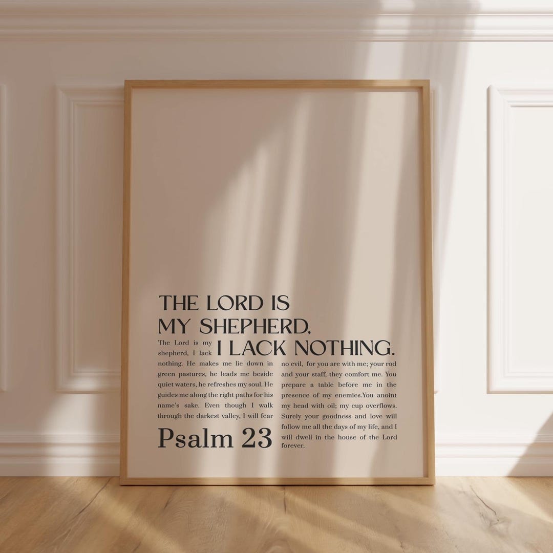Psalm 23 Scripture Wall Art Minimalist Christian Poster Bible Verse ...