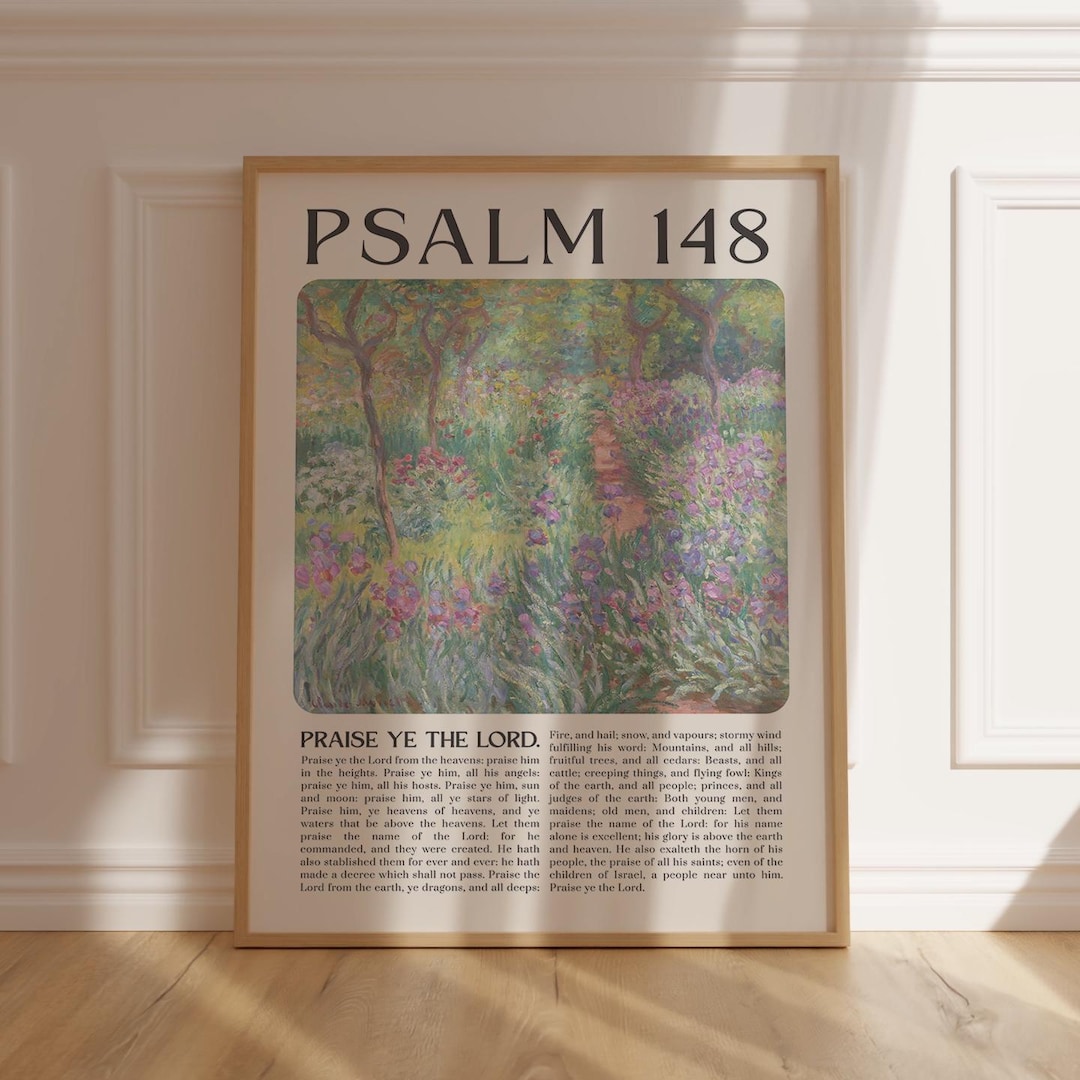 Vintage Psalm 148 Scripture Wall Art Printable Bible Verse Poster for ...
