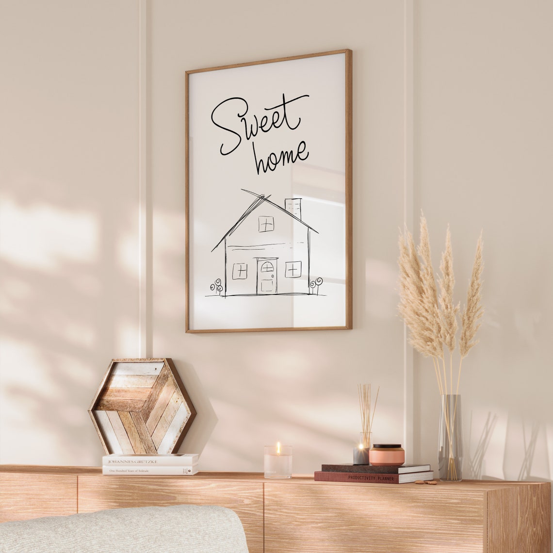 Printable Home Sweet Wall Art Wall Decor Scandinavian Wall Prints ...
