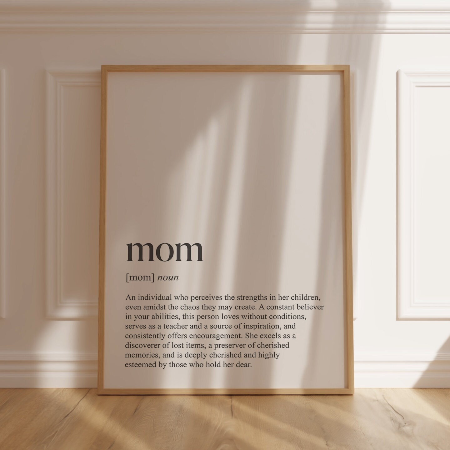 Mom Definition Printable Art Heartfelt Mother's Day Wall Decor New Moms ...