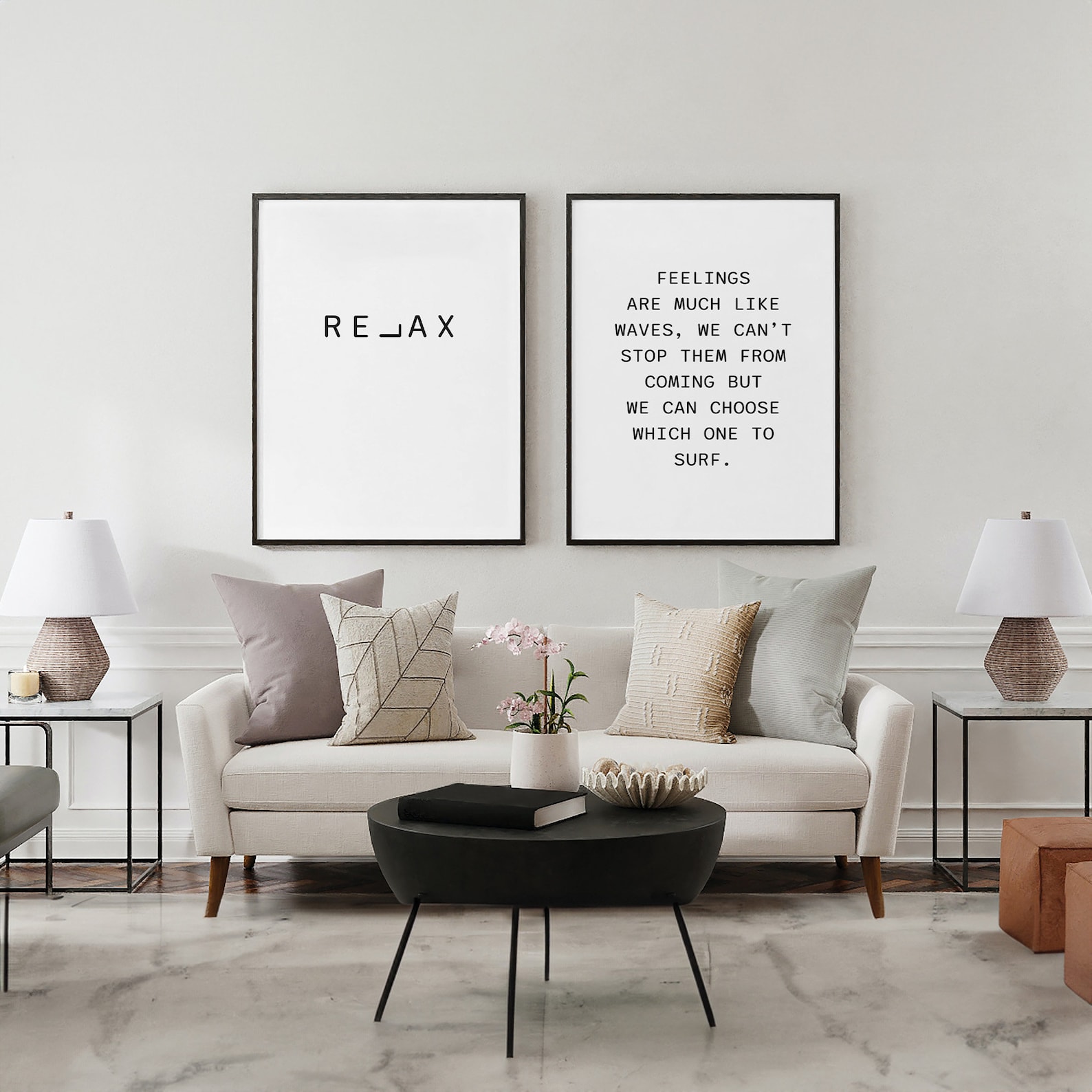 Feelings Are Much Like Waves Printable Poster Affirmation Wall Art Set ...