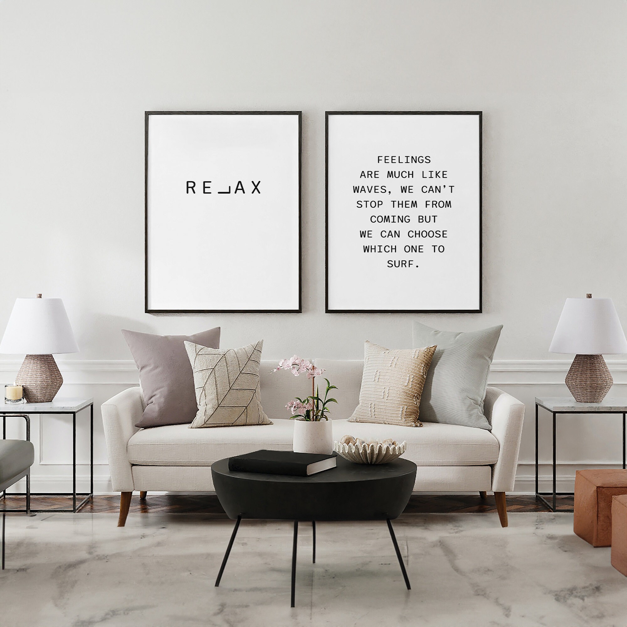 Feelings Are Much Like Waves Printable Poster Affirmation Wall Art Set ...