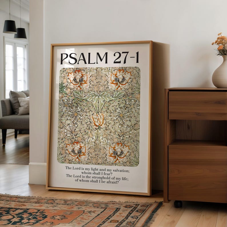 Psalm 27 1 Scripture Wall Art Bible Verse Poster for Christians Vintage ...