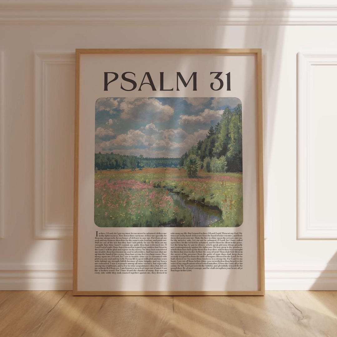 Vintage Psalm 31 KJV Scripture Wall Art Printable Bible Verse Poster ...