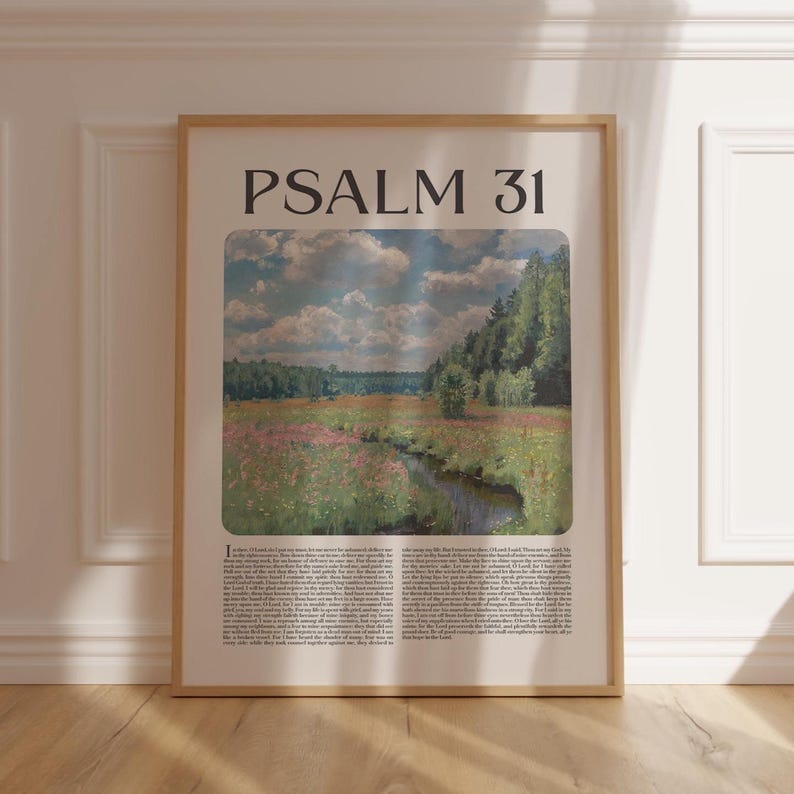 Vintage Psalm 31 KJV Scripture Wall Art Printable Bible Verse Poster ...