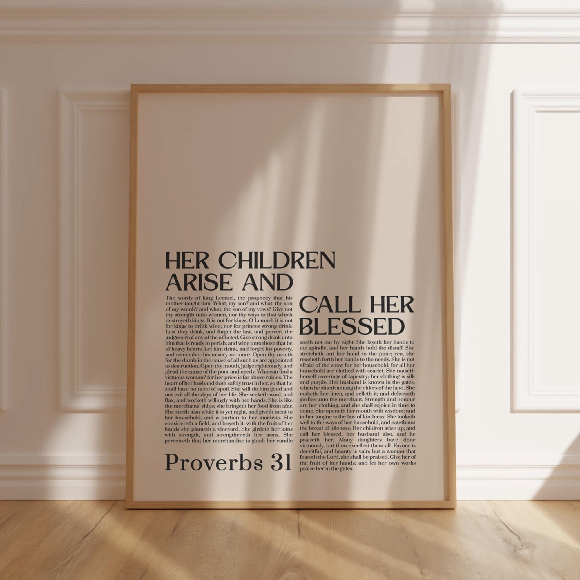 Proverbs 31 Scripture Wall Art Printable Bible Verse Poster for Modern ...