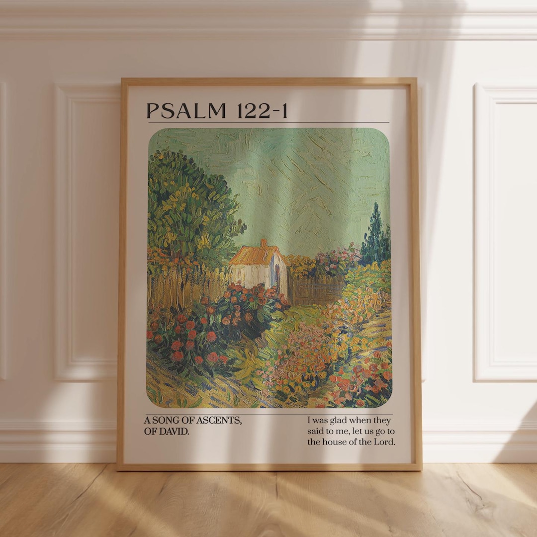 Vintage Psalm 122:1 Scripture Wall Art Printable Bible Verse Poster for ...