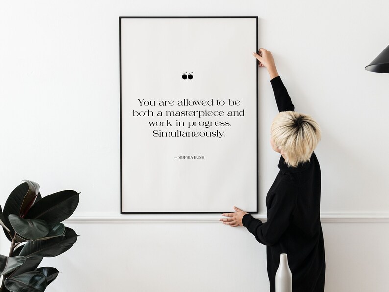 Work in Progress Quote Printable Wall Art Feminine Quote - Etsy