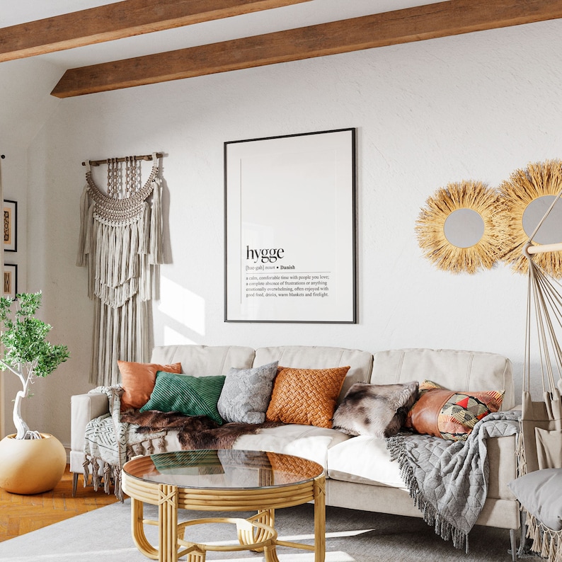 Hygge Definition Print Scandinavian Wall Art, Nordic Inspired Hygge ...