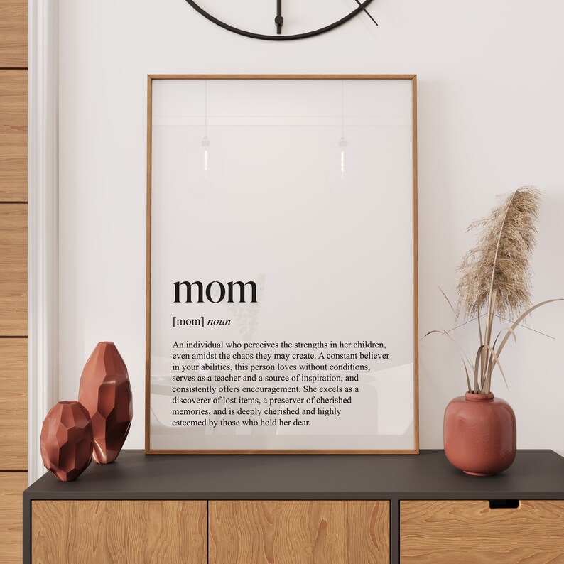 Mom Definition Printable Art Heartfelt Mother's Day Wall Decor Perfect ...