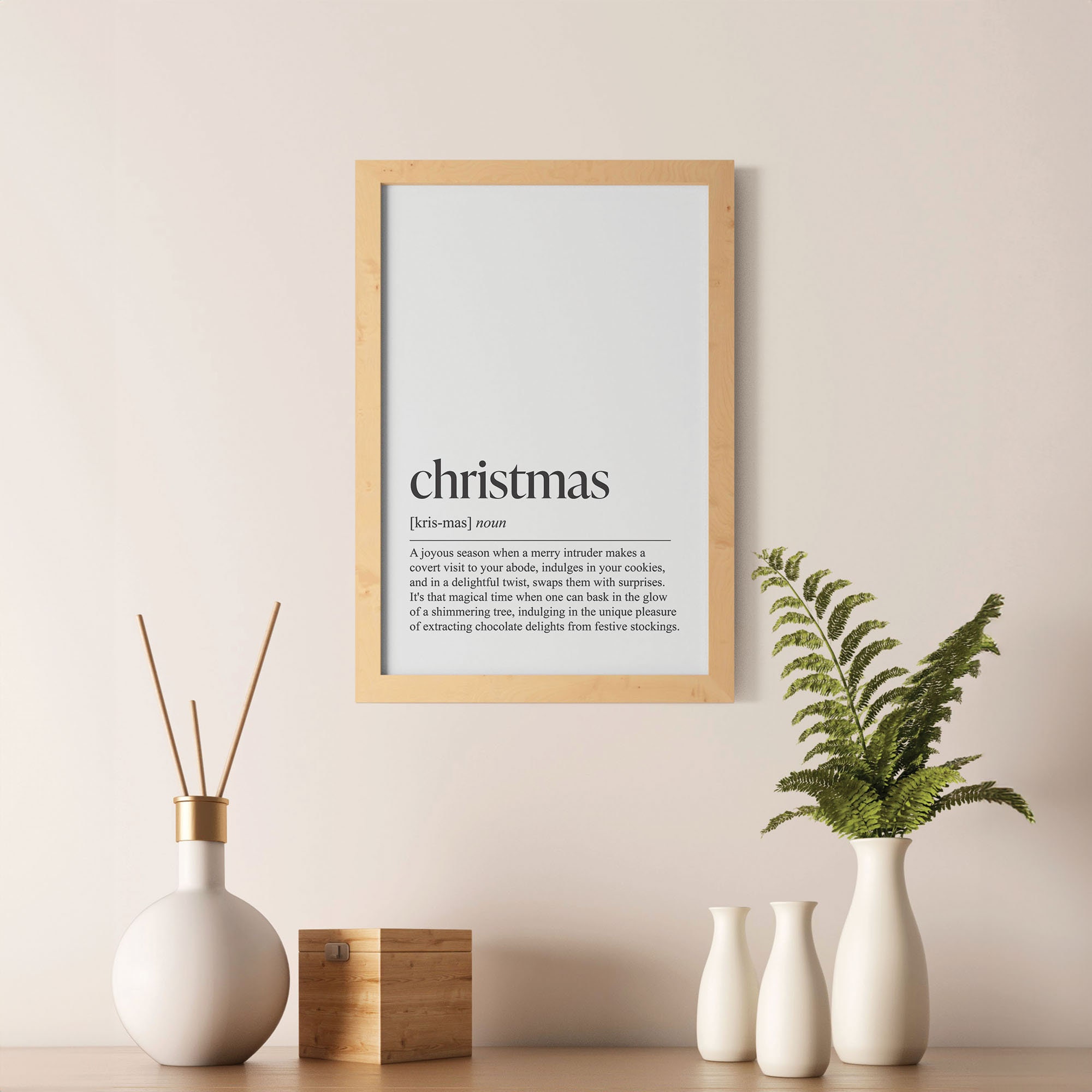 Printable Christmas Definition Simple Minimalist Artwork for Holiday ...
