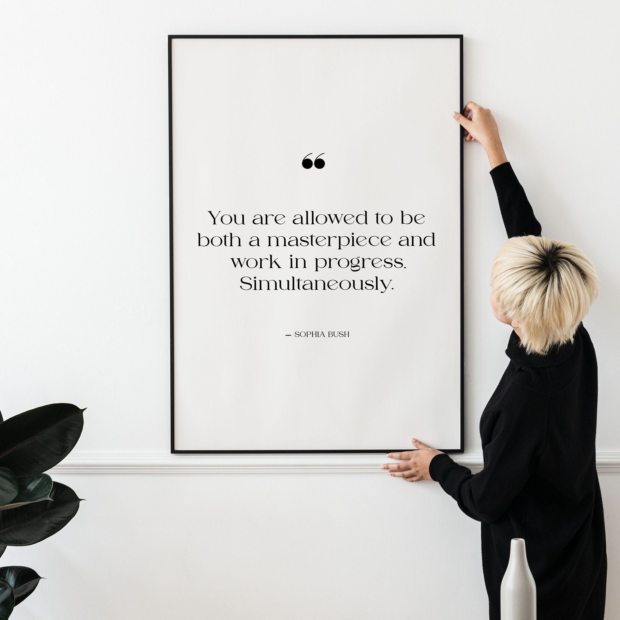 Work in Progress Quote Printable Wall Art Feminine Quote - Etsy