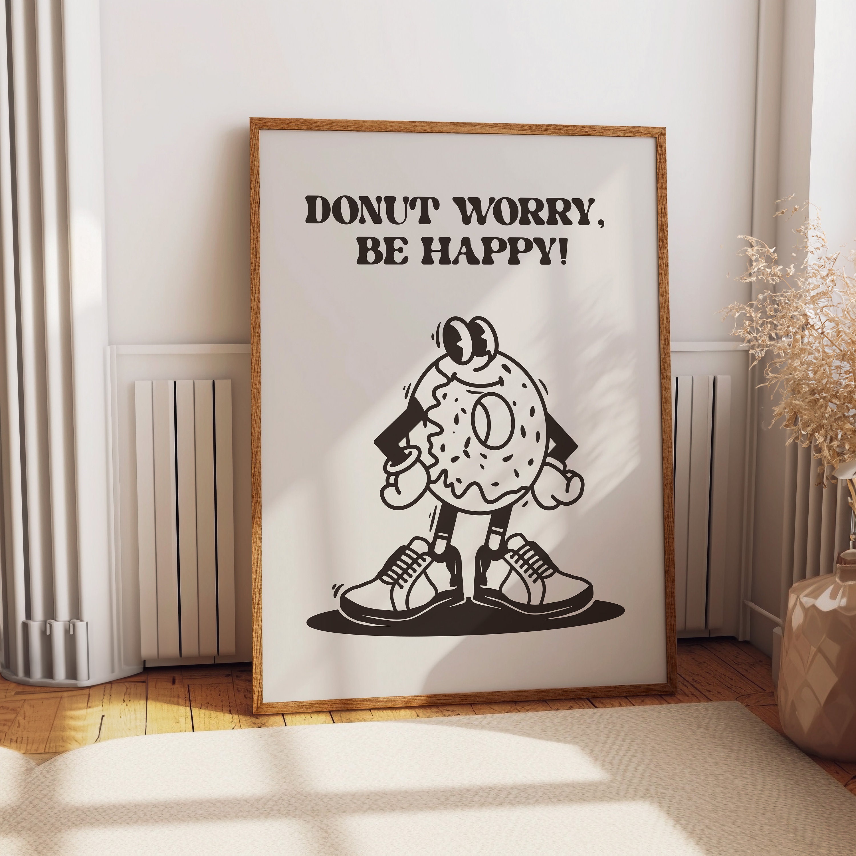 Retro Wall Art Donut Vintage Poster Coffee Nook Decor Food Art Retro ...