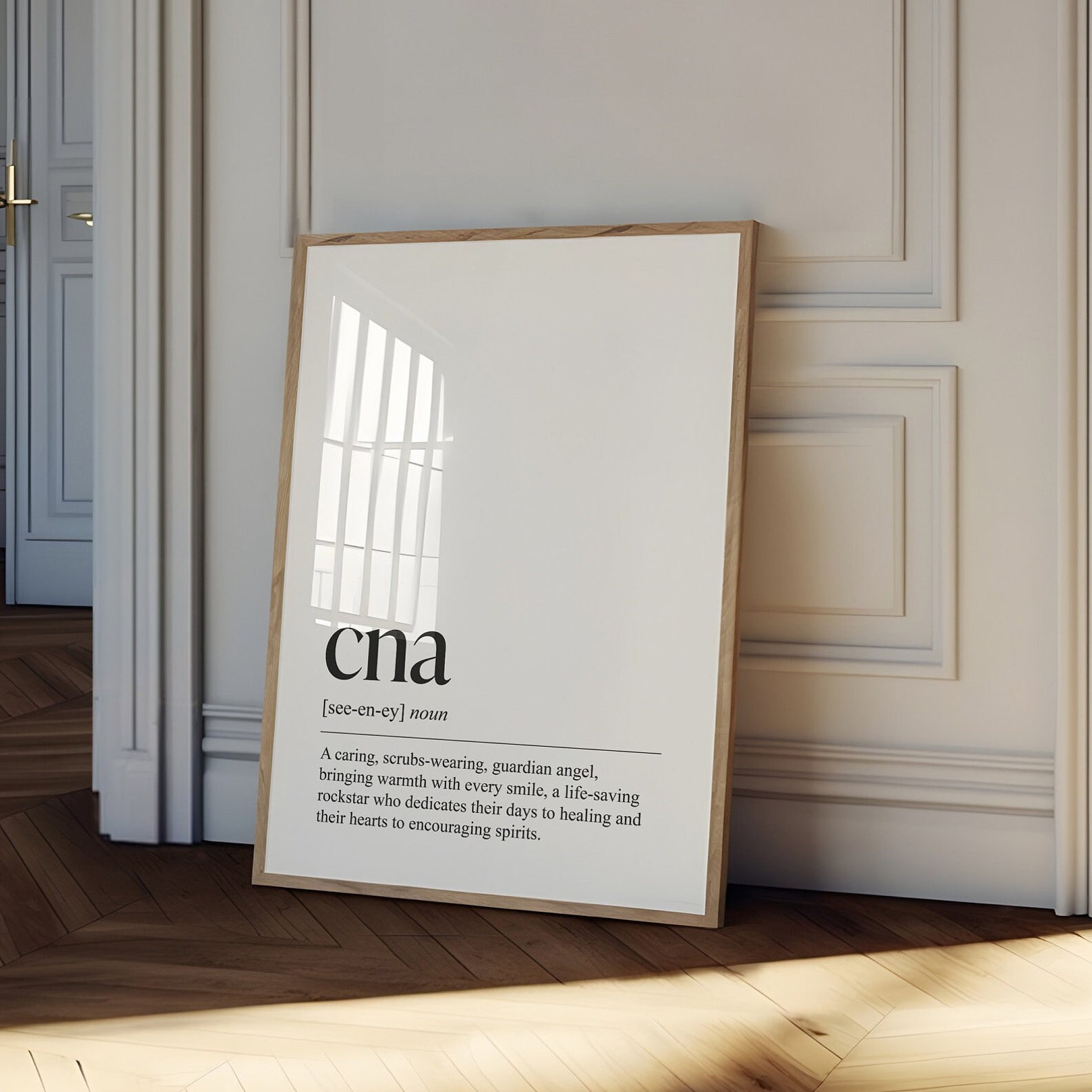 CNA Definition Print: Office Decor, Nursing Assistant Gift (digital ...