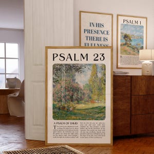 Psalm 23 Scripture Wall Art Bible Verse Poster for Christians Vintage ...