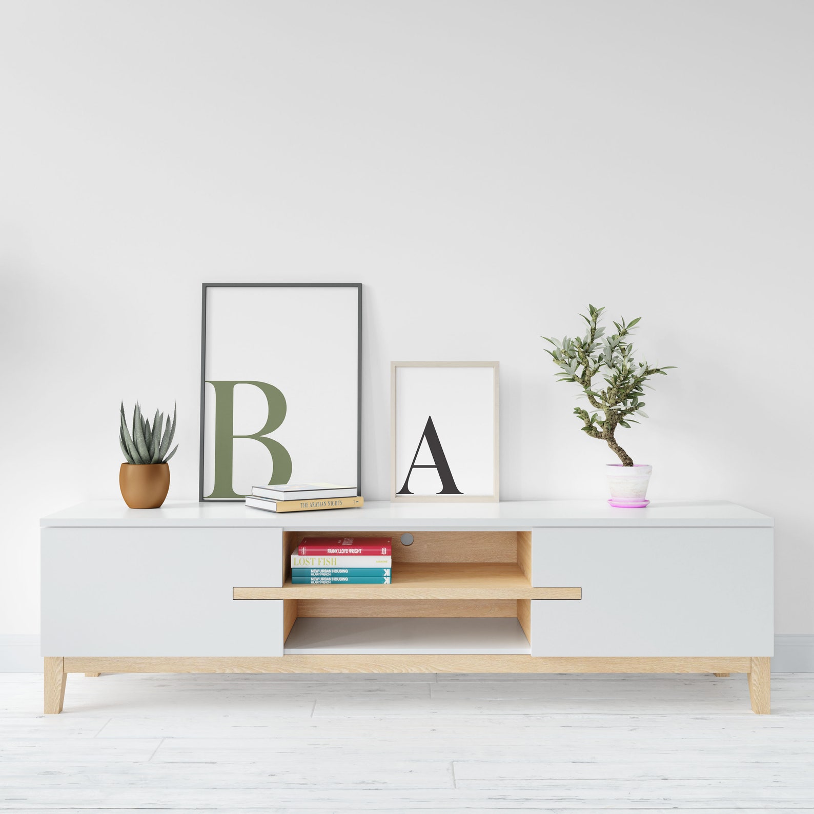 Custom Modern Uppercase Name Initial Minimalist Alphabet Art - Etsy