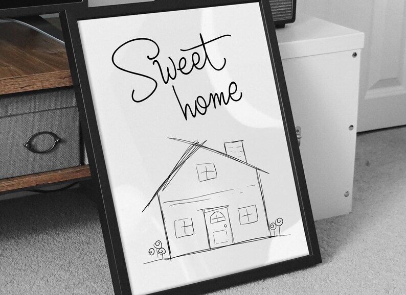 Printable Home Sweet Wall Art Wall Decor Scandinavian Wall - Etsy