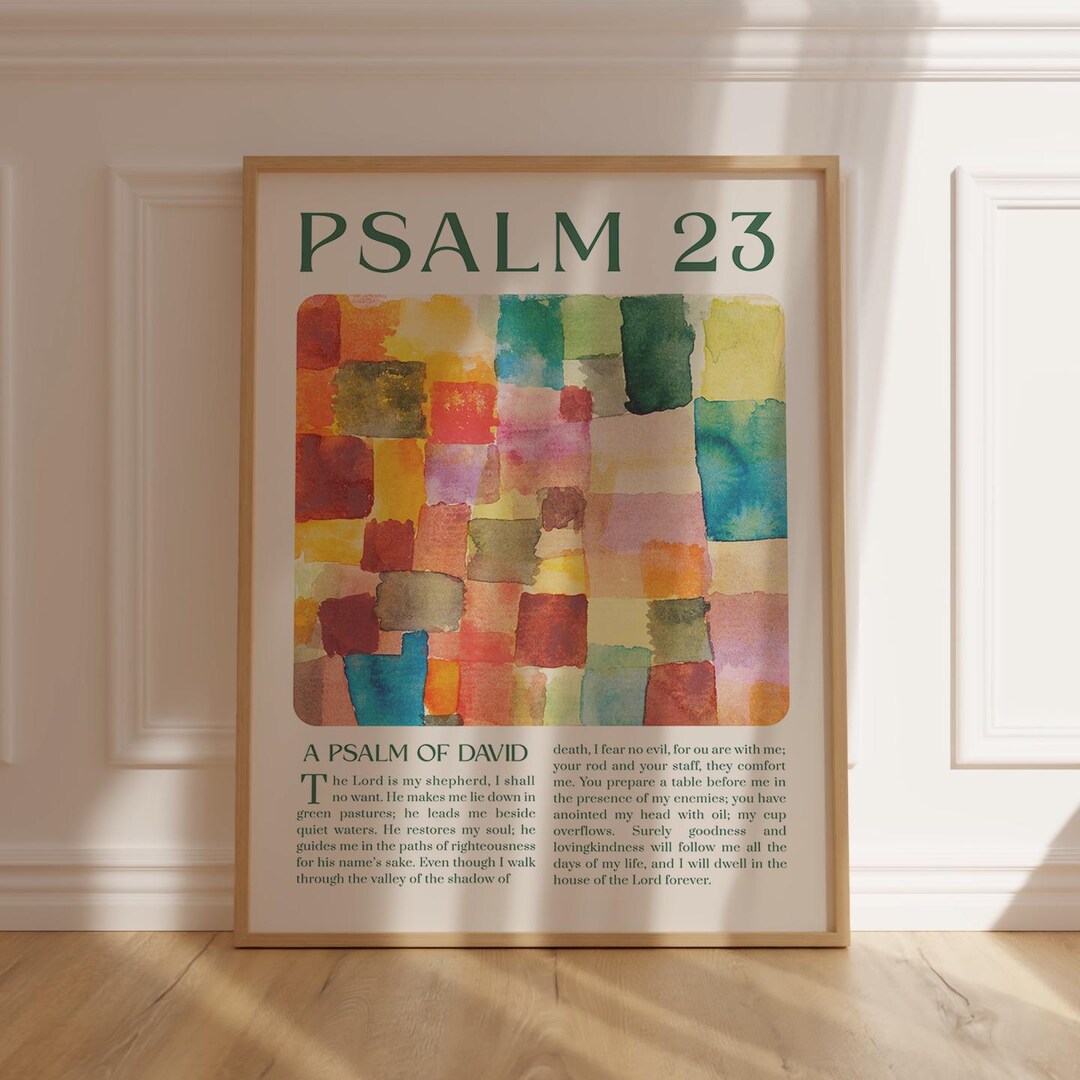 Vintage Psalm 23 Scripture Wall Art Printable Bible Verse Poster for ...