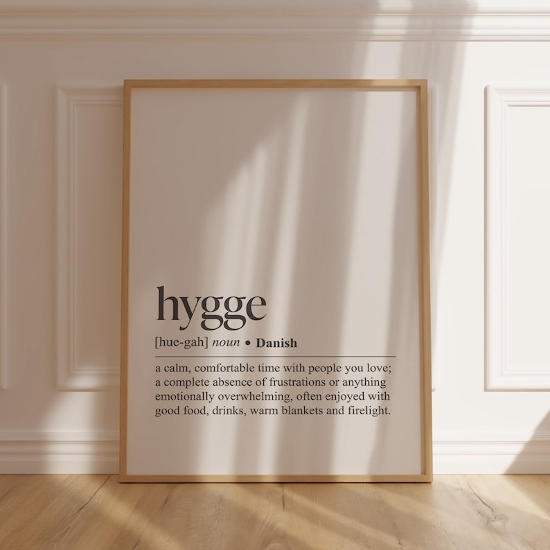 Hygge Definition Print Scandinavian Wall Art, Nordic Inspired Hygge ...