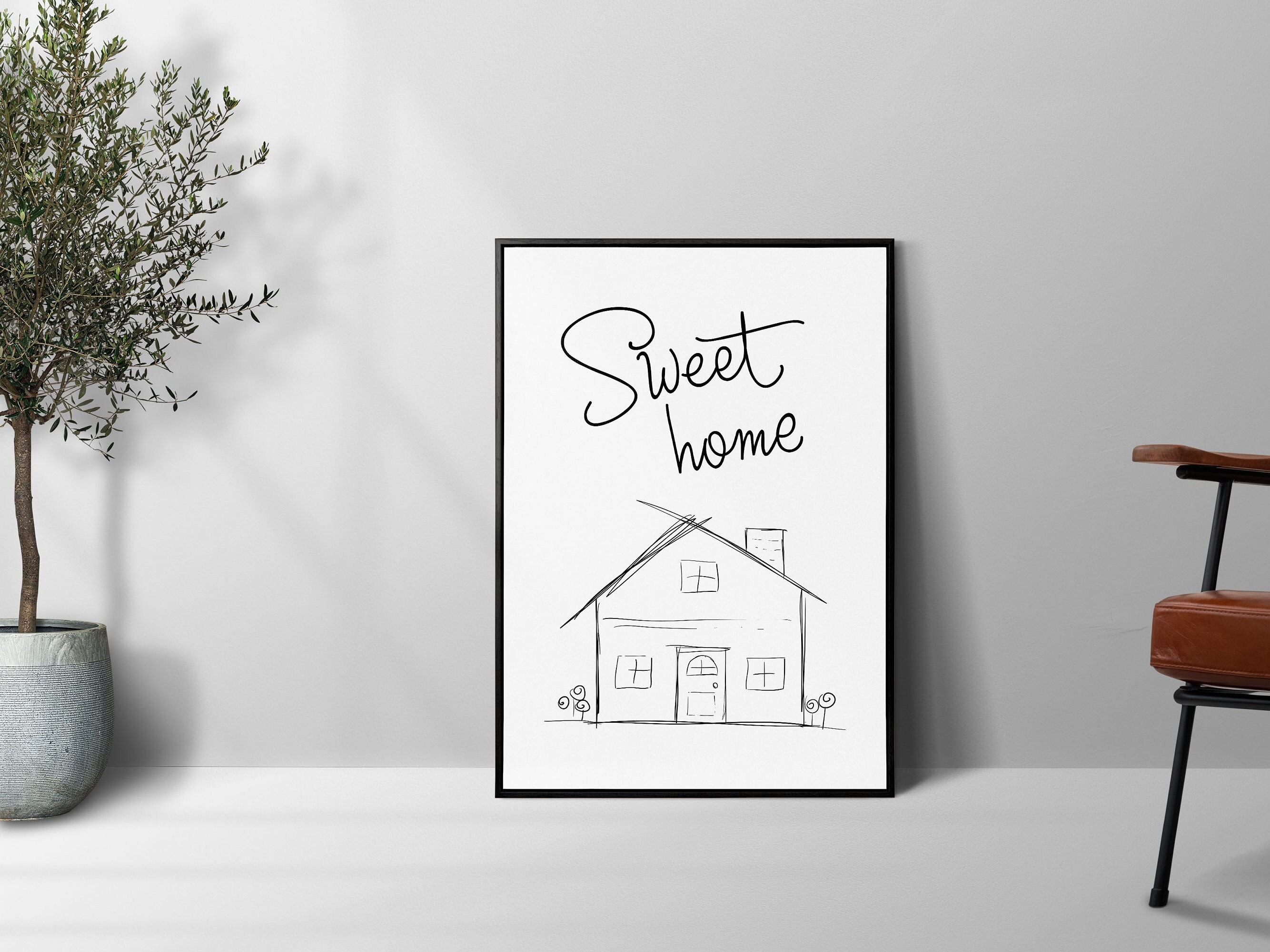 Printable Home Sweet Wall Art Wall Decor Scandinavian Wall - Etsy