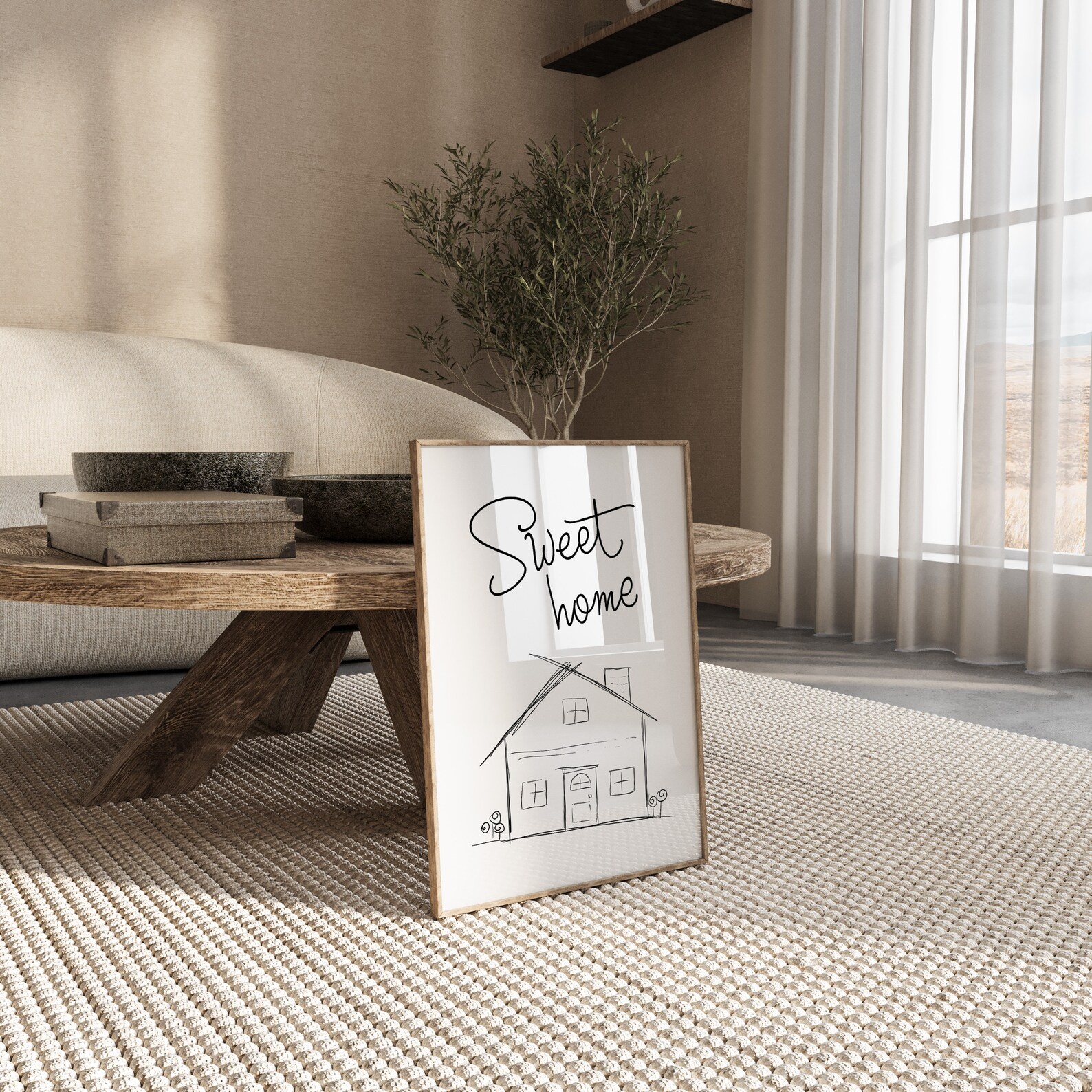 Printable Home Sweet Wall Art Wall Decor Scandinavian Wall Prints ...