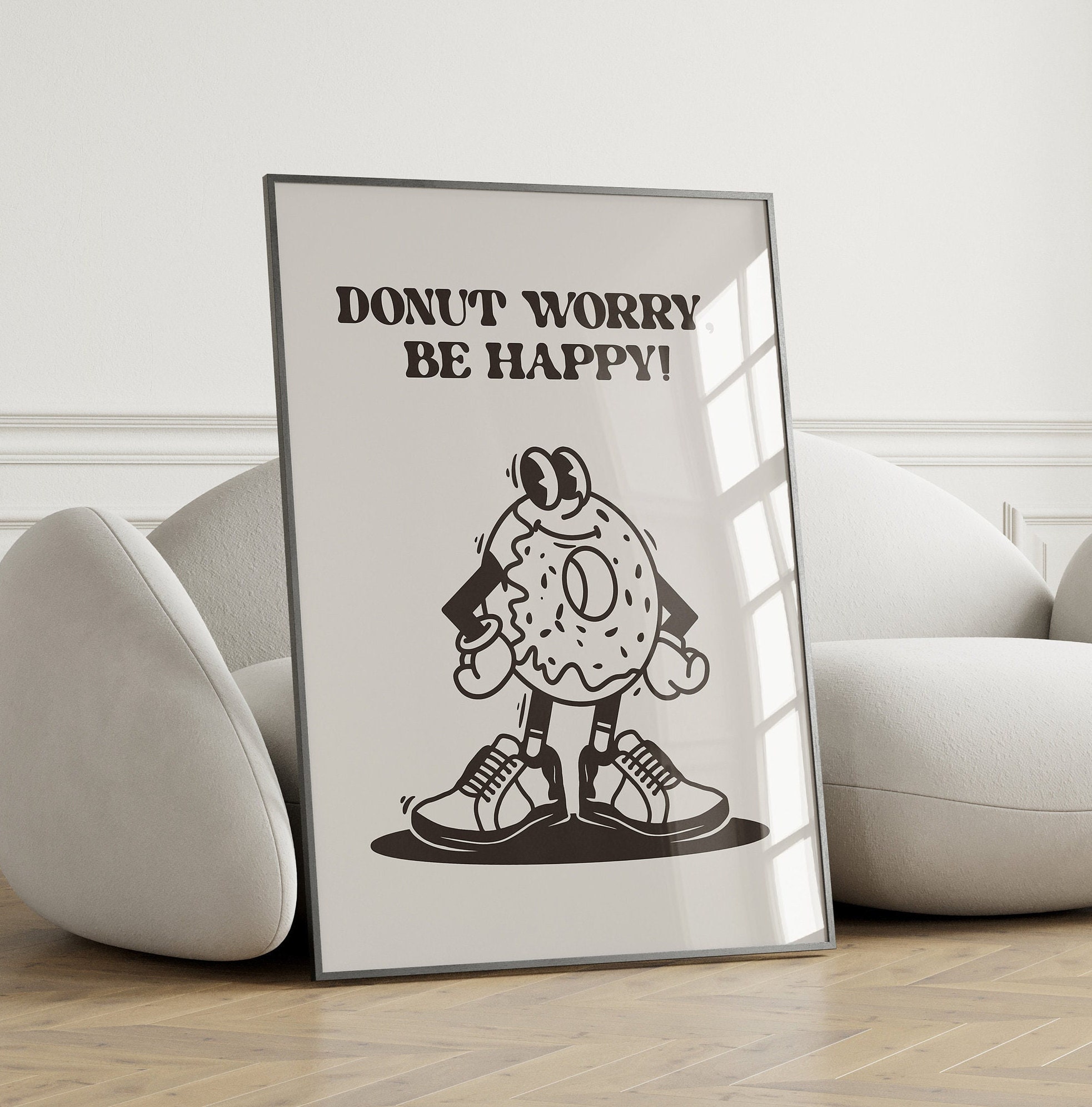 Retro Wall Art Donut Vintage Poster Coffee Nook Decor Food Art Retro ...