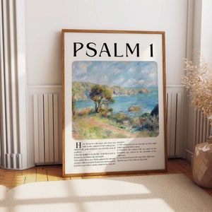 Psalm 1 Scripture Wall Art Bible Verse Poster for Christians Vintage ...