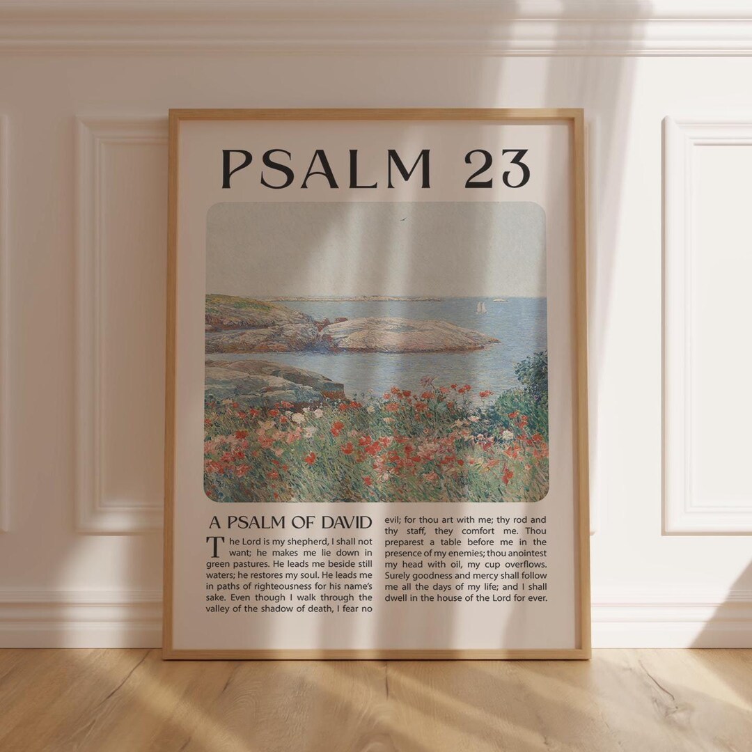 Vintage Psalm 23 RSV Scripture Wall Art Printable Bible Verse Poster ...