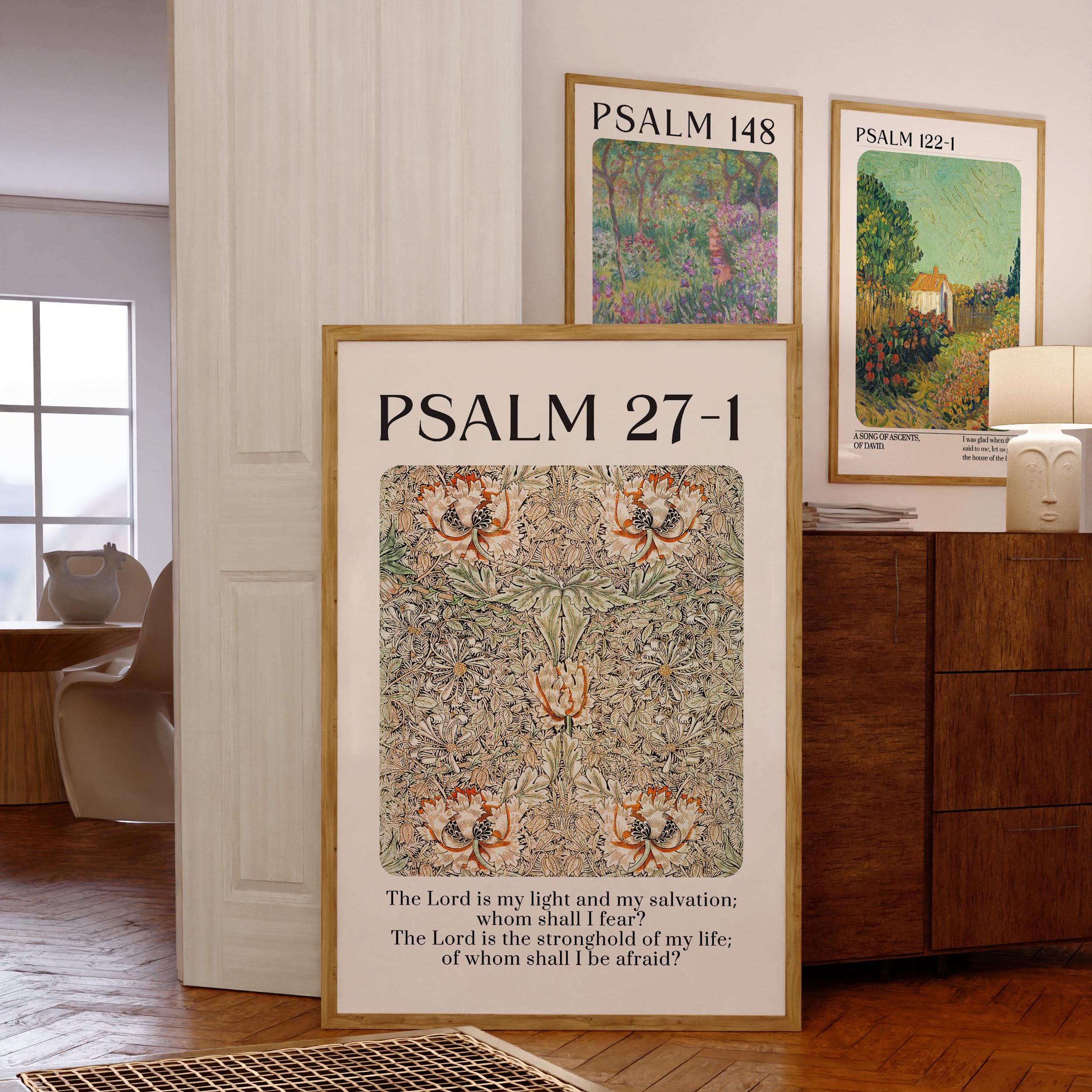 Psalm 27 1 Scripture Wall Art Bible Verse Poster for Christians Vintage ...