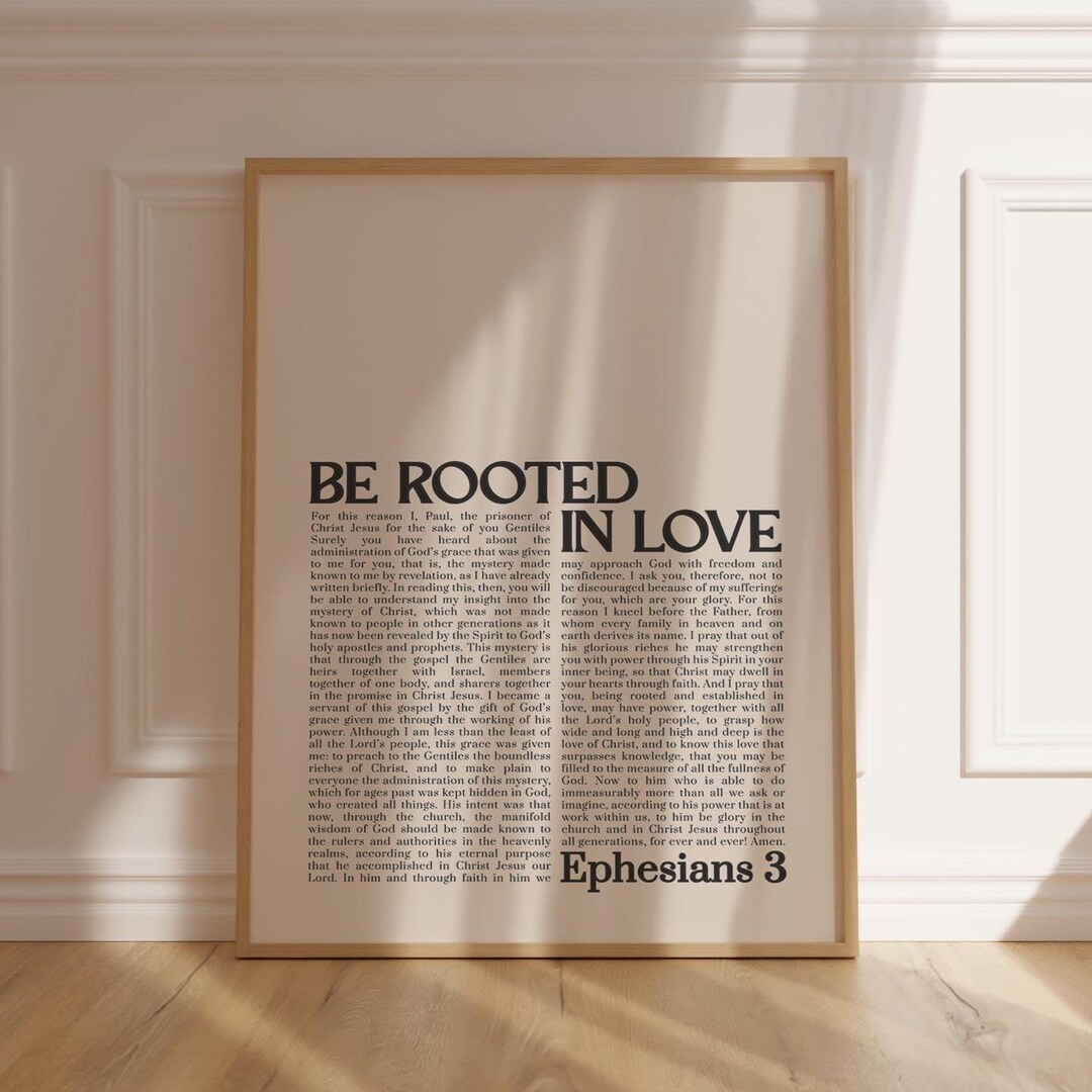 Be Rooted in Love Printable Minimalist Bible Verse Wall Art Ephesians 3 ...