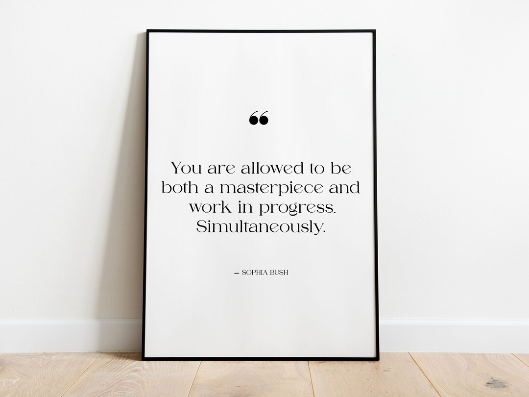 Work in Progress Quote Printable Wall Art Feminine Quote - Etsy