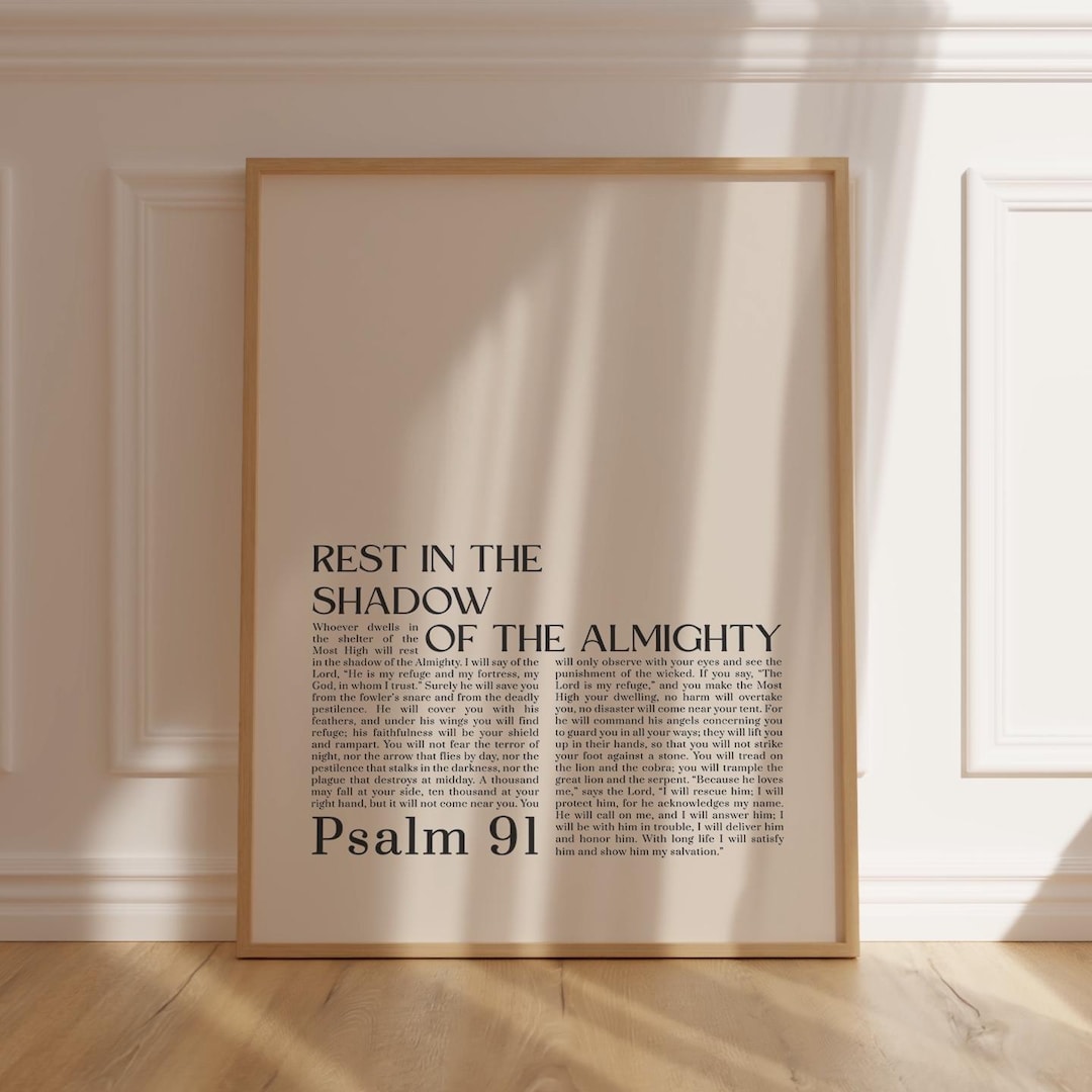 Psalm 91 Scripture Wall Art Bible Verse Poster for Christians ...