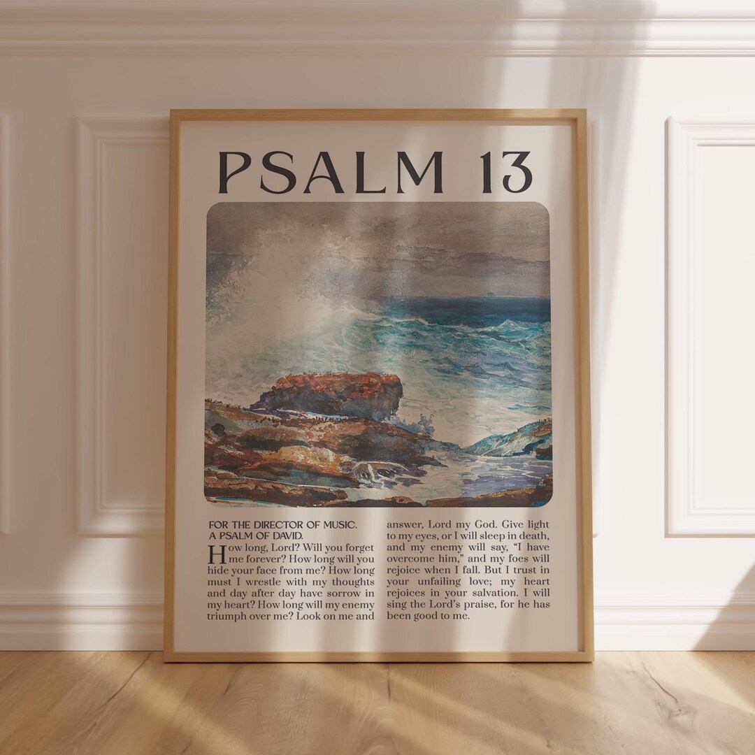 Vintage Psalm 13 Scripture Wall Art Printable Bible Verse Poster for ...