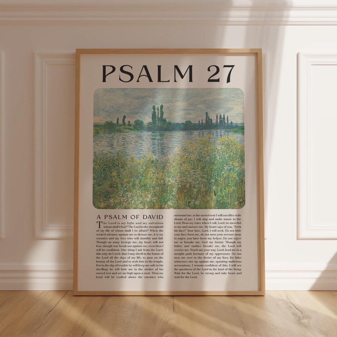 Vintage Psalm 27 Scripture Wall Art Printable Bible Verse Poster for ...