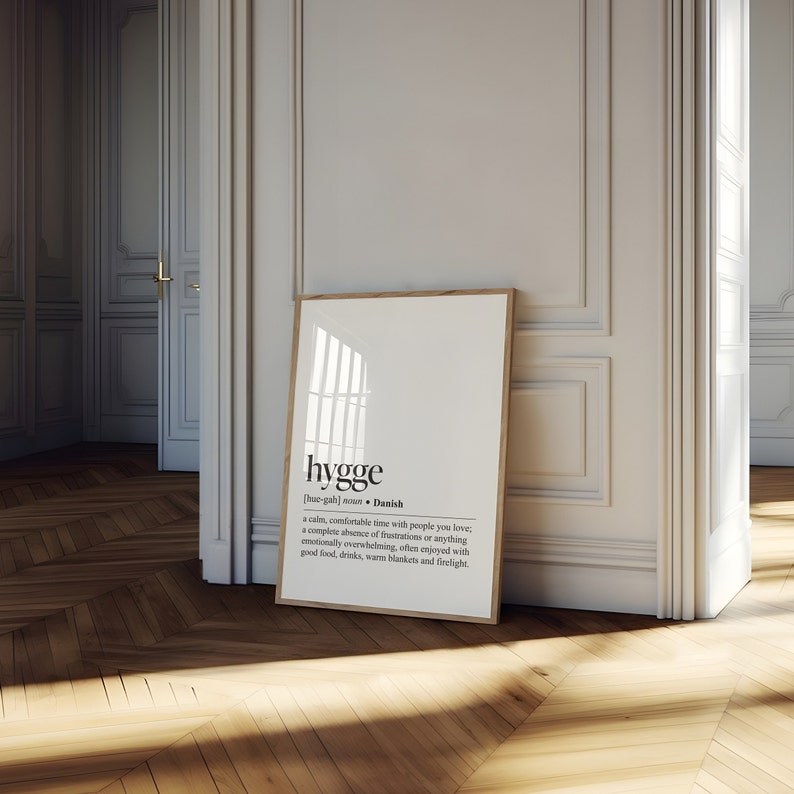 Hygge Definition Print Scandinavian Wall Art, Nordic Inspired Hygge ...