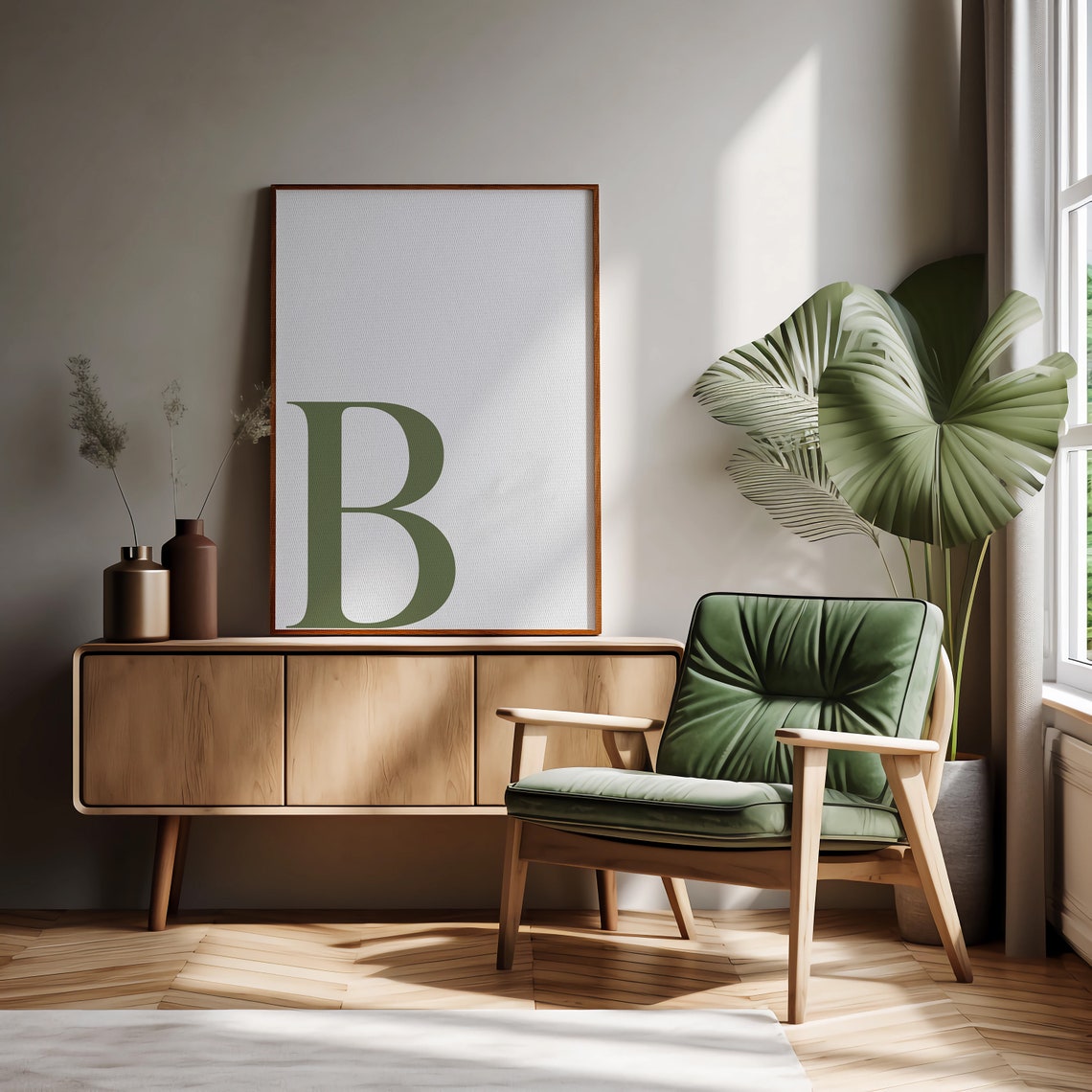 Custom Modern Uppercase Name Initial, Minimalist Alphabet Art Letter ...