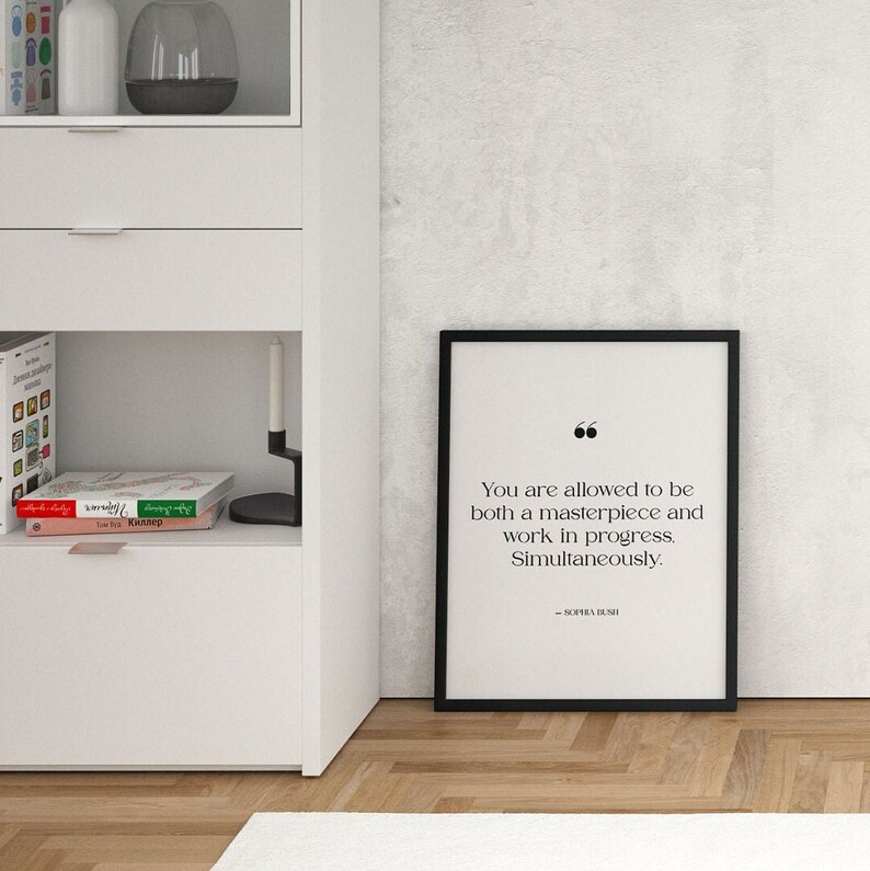 Work in Progress Quote Printable Wall Art Feminine Quote - Etsy